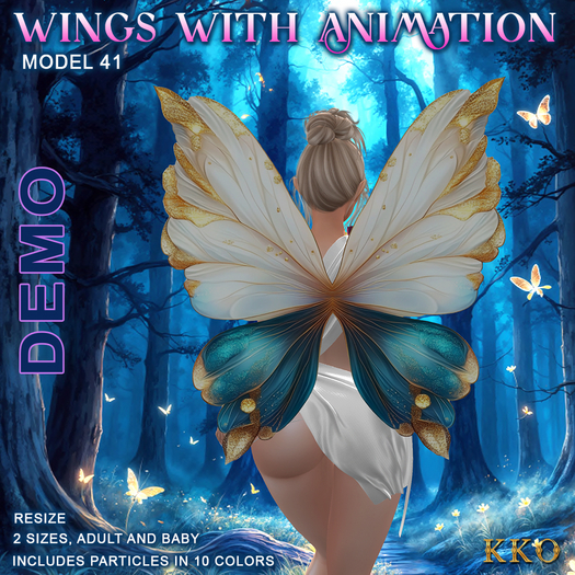 Second Life Marketplace - [KKO] Wings with animation - Model 41 DEMO
